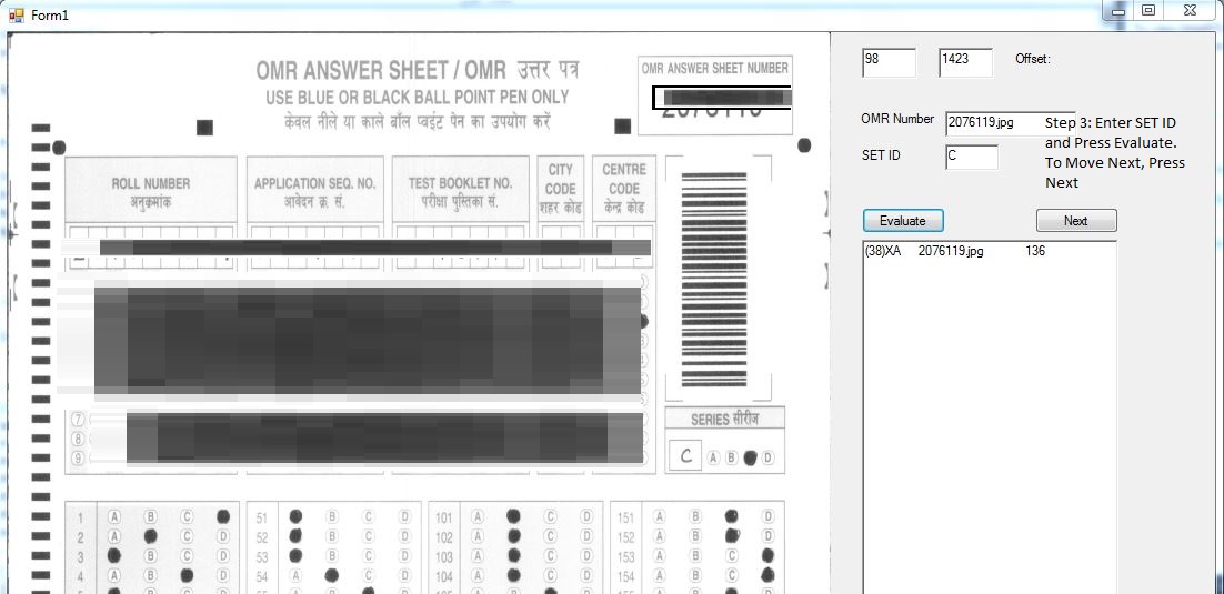 OMR Reader - Sarkaari Admi