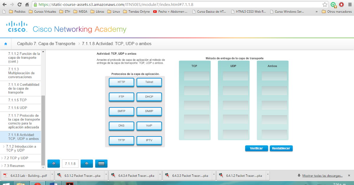 CISCO CCNA 1 v5.0: 7.1.1.8 Laboratorio