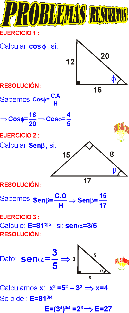 RAZONES TRIGONOMETRICAS DE ANGULOS AGUDOS EJERCICIOS RESUELTOS PDF RAZONES TRIGONOMETRICAS DE ANGULOS AGUDOS EJERCICIOS RESUELTOS PDF