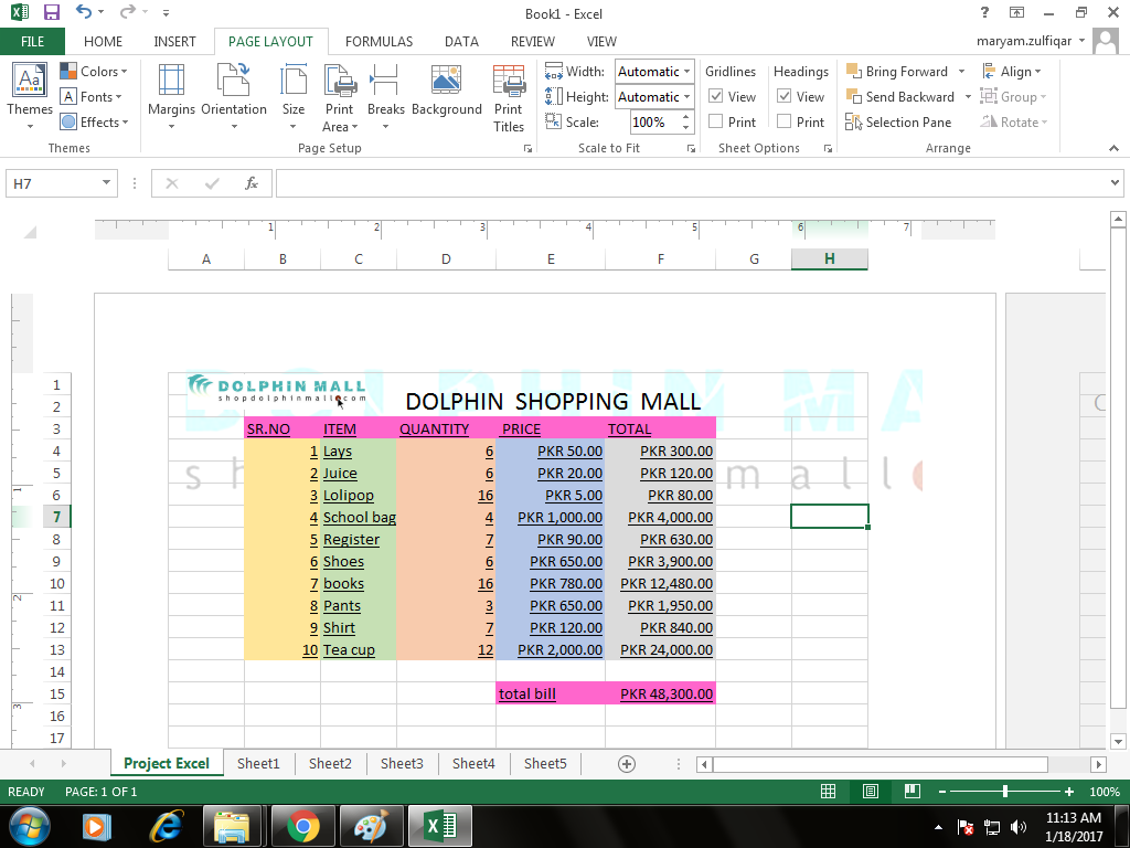 ICT Corner by BTSC: MS Excel - Student Projects