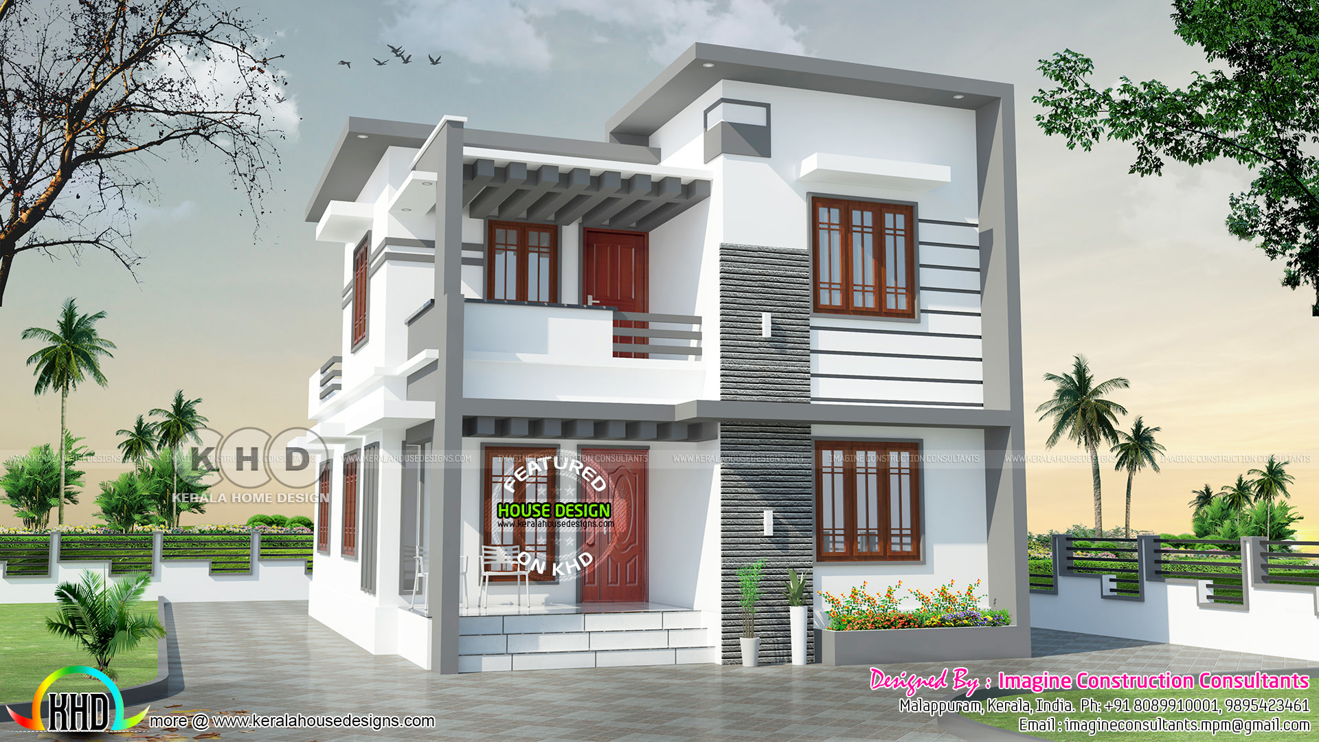 Flat roof model 1430 square feet double storied house - Kerala Home ...