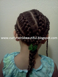 Curly Hair Is Beautiful!: Simple Chunky Cornrows Into A Single Braid