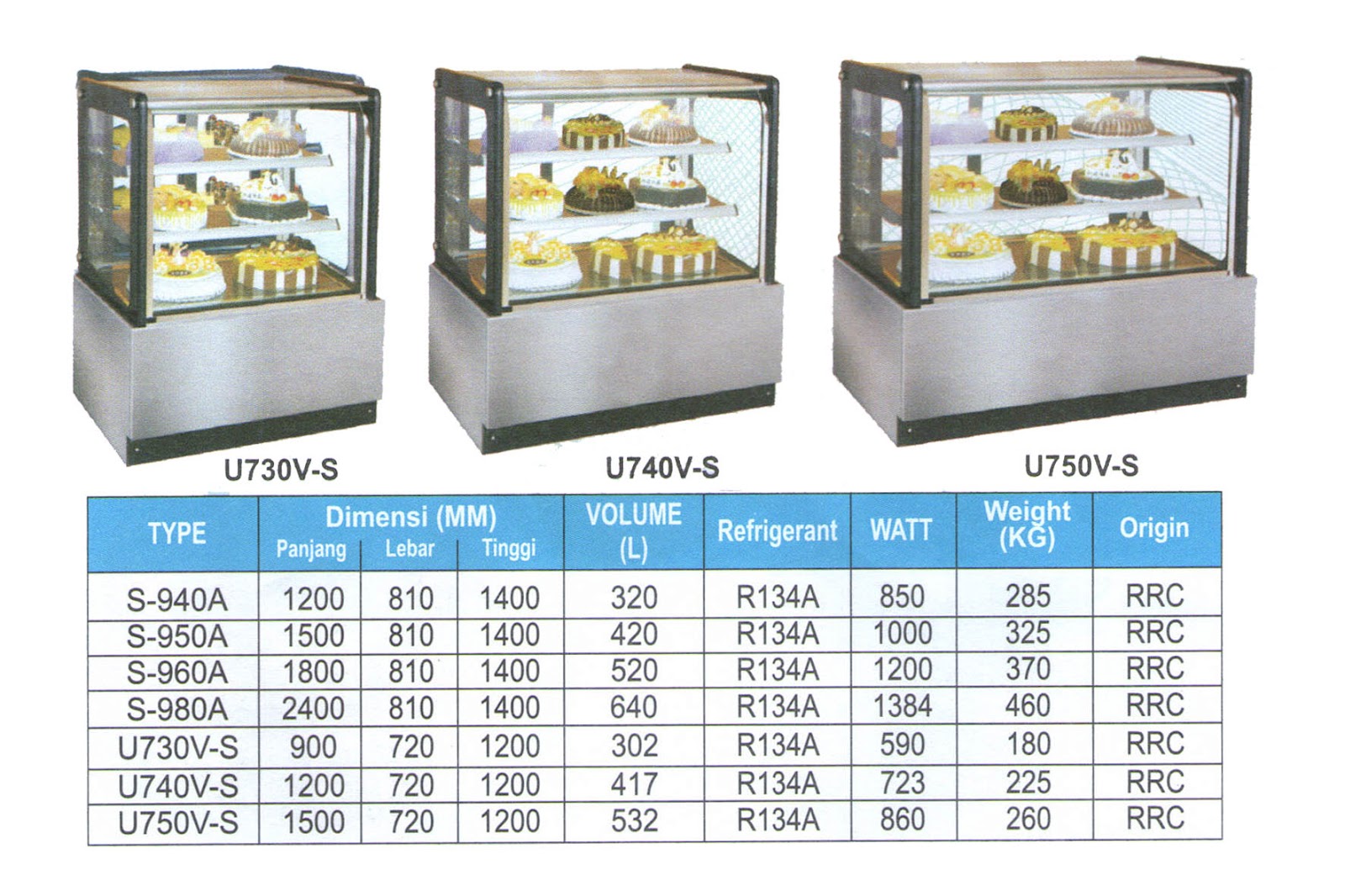 Cake Showcase ~ Mesin Pendingin