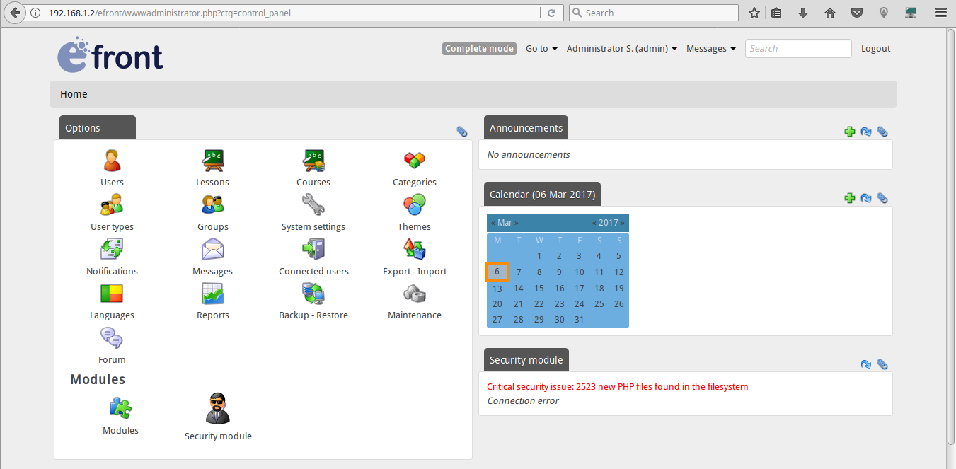 Instalasi LMS eFront 3.6.1 Linux Mint 17.3
