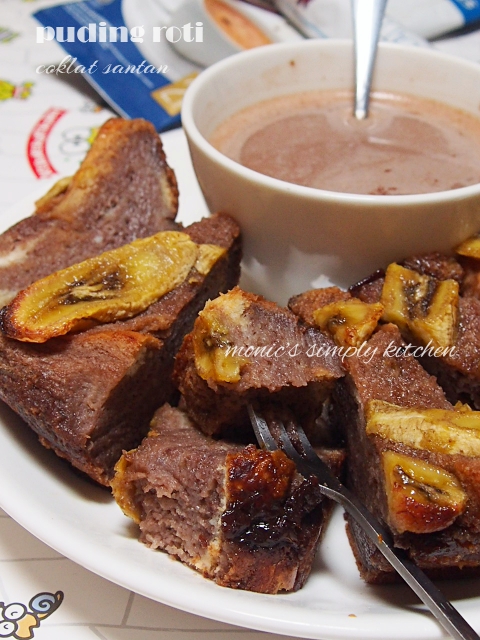 Puding Roti Coklat Santan - Monic's Simply Kitchen