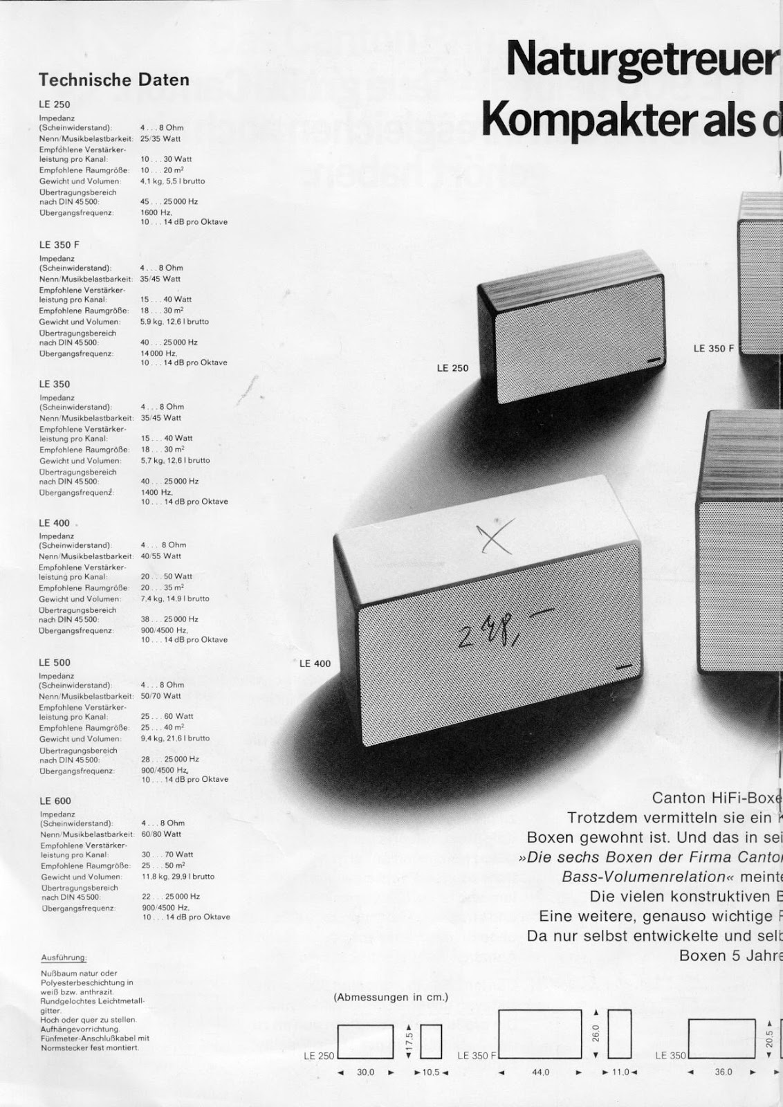 Infrequent Sound [sex.tex] technology: Canton LE-900 (White), 1974 ...
