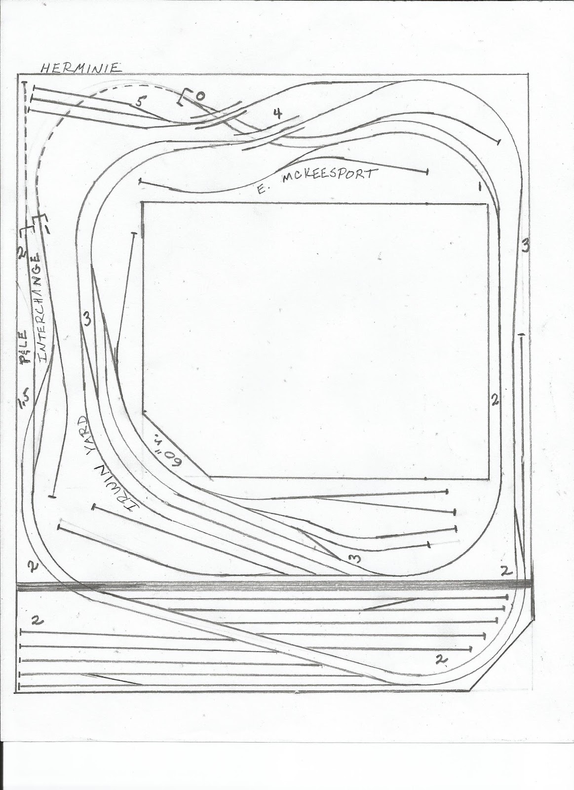 Model Railroading - PRR Irwin District: Twice Around Trackplan