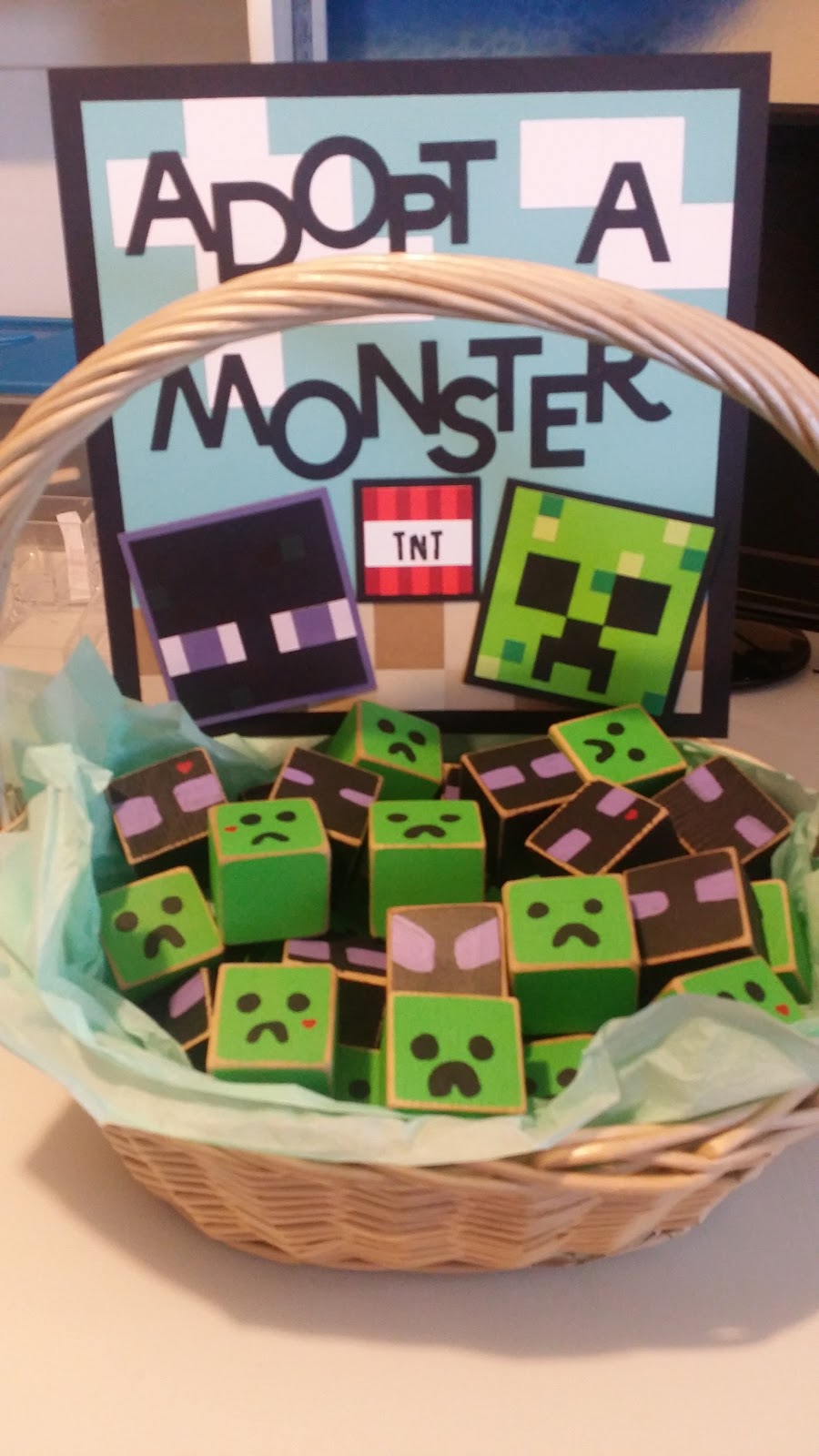 PinkCosmoCrafts: Minecraft Party Favors "Adopt a Monster" Party Favors!