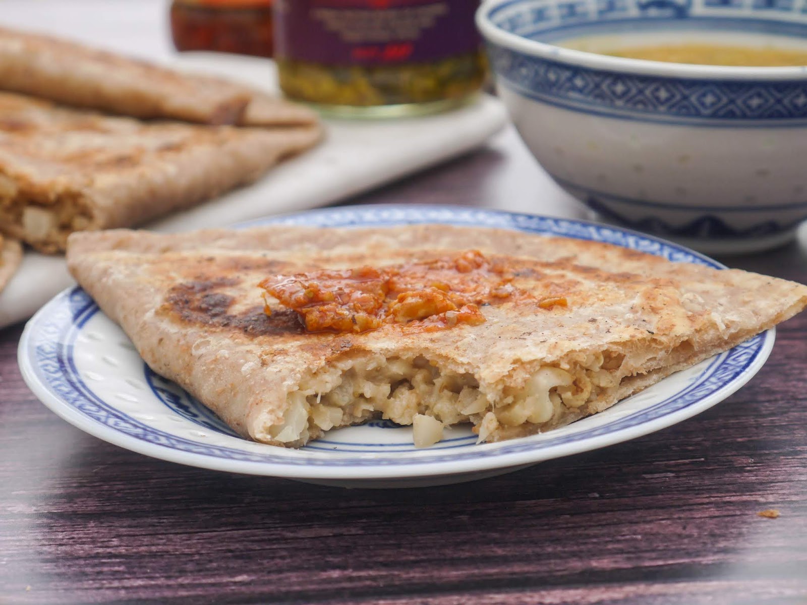 This Muslim Girl Bakes: Cauliflower Chilli Cheese Stuffed Roti.