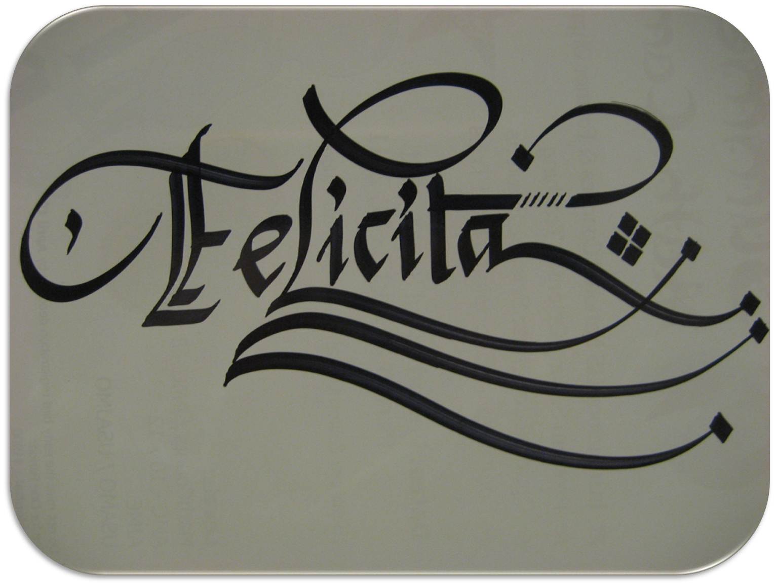 Calligraphy Art: Italian names;Felicita