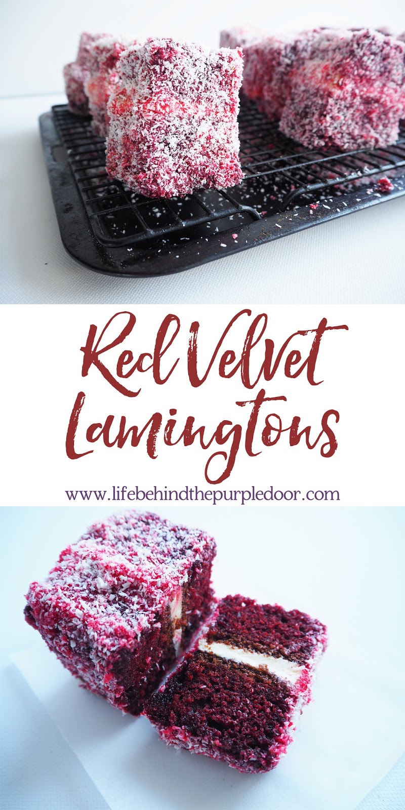Red Velvet Lamingtons Inspired by Zumbo | Life Behind The Purple Door