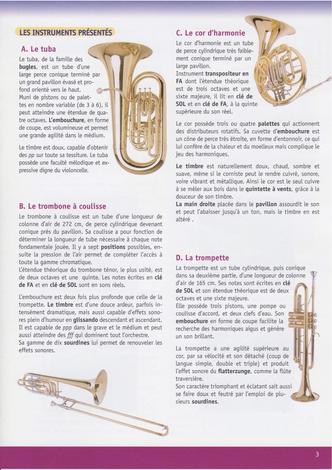 Les familles instrumentales