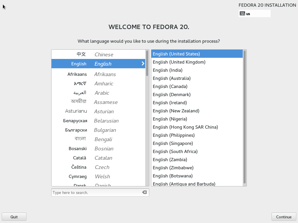Install Fedora 20 using Netinstall