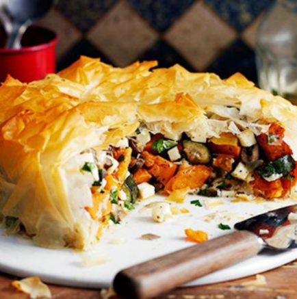 Roasted veg and halloumi pie - All Recipe Network