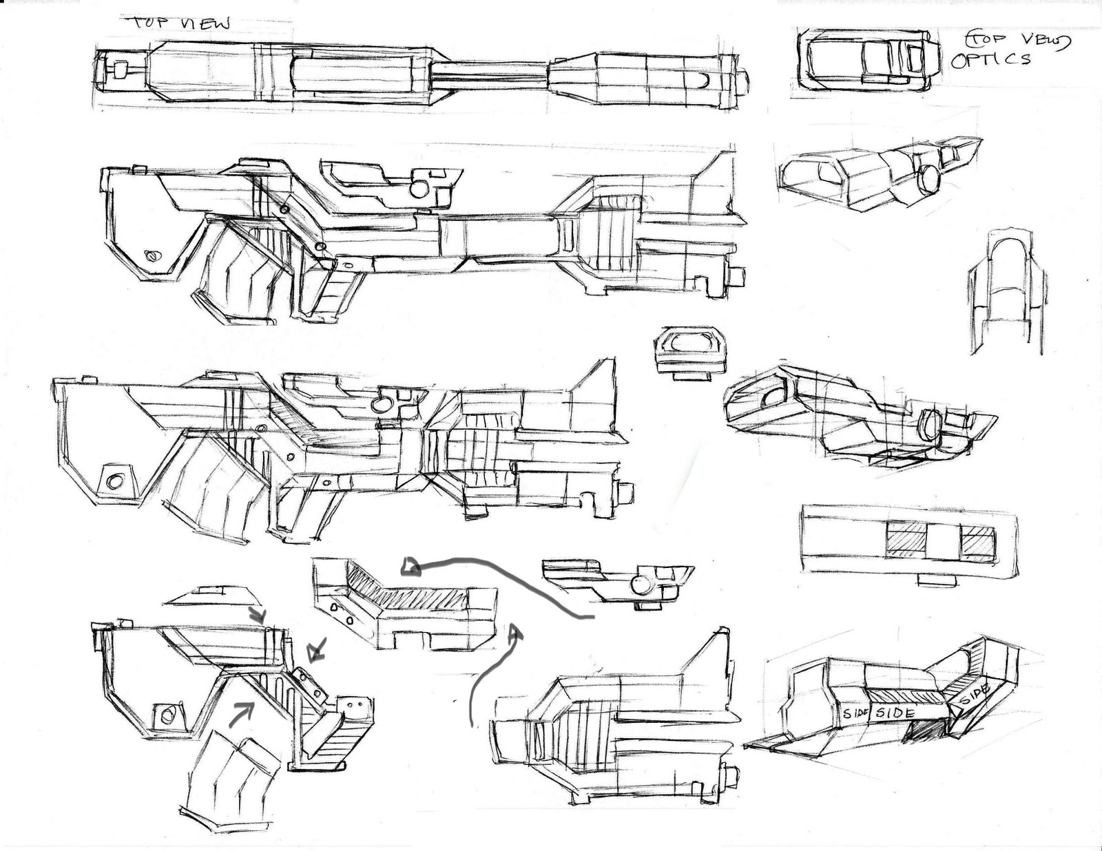 Concept Sketch 2011: Weapon Ideation Sketch stage 3