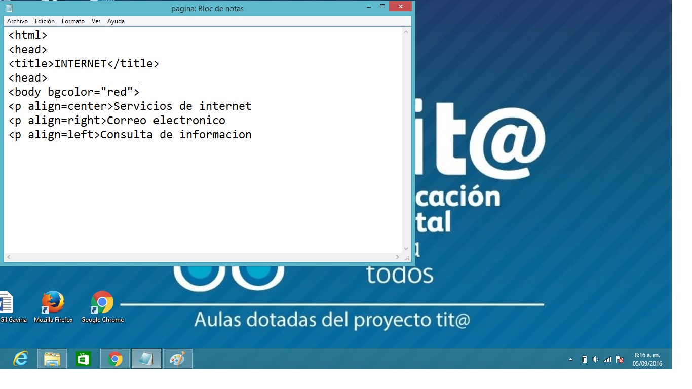 tecnoinformatica: ejercicios html
