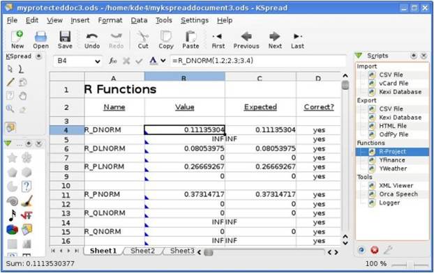 Kspread de Koffice : Kspread de Koffice