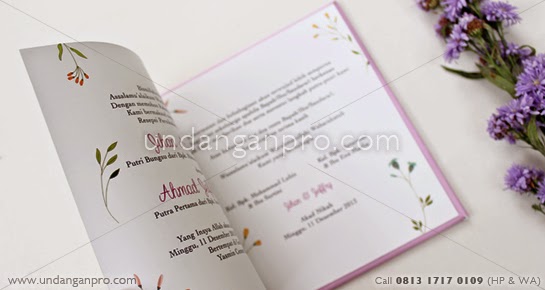 BNG004 - Undangan Hardcover Floral Bunga-bunga Ungu Menawan 4 | Your Title