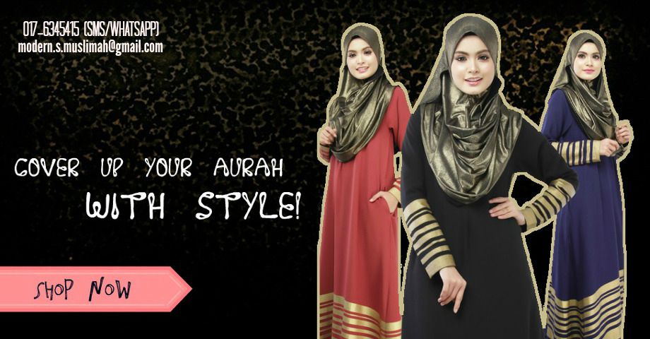 Modern Style Muslimah: 2 Tone Color Block Jubah Maxi Dress