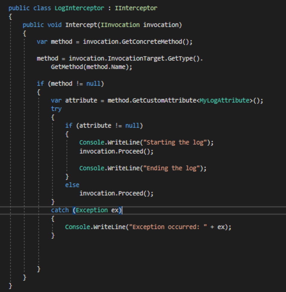Custom attribute for logging using Interceptor