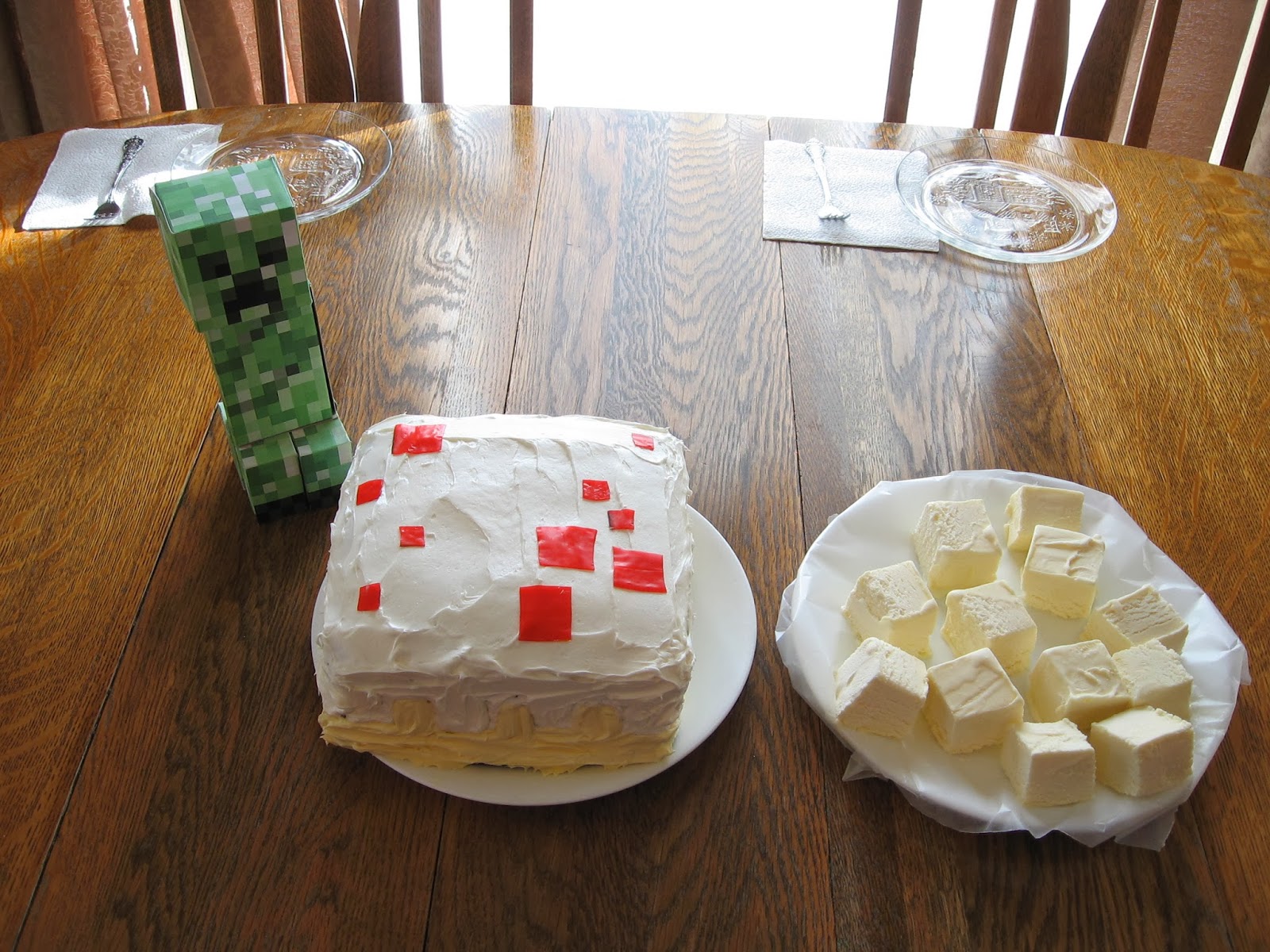 Almost Unschoolers: Minecraft Cake with Canned Frosting