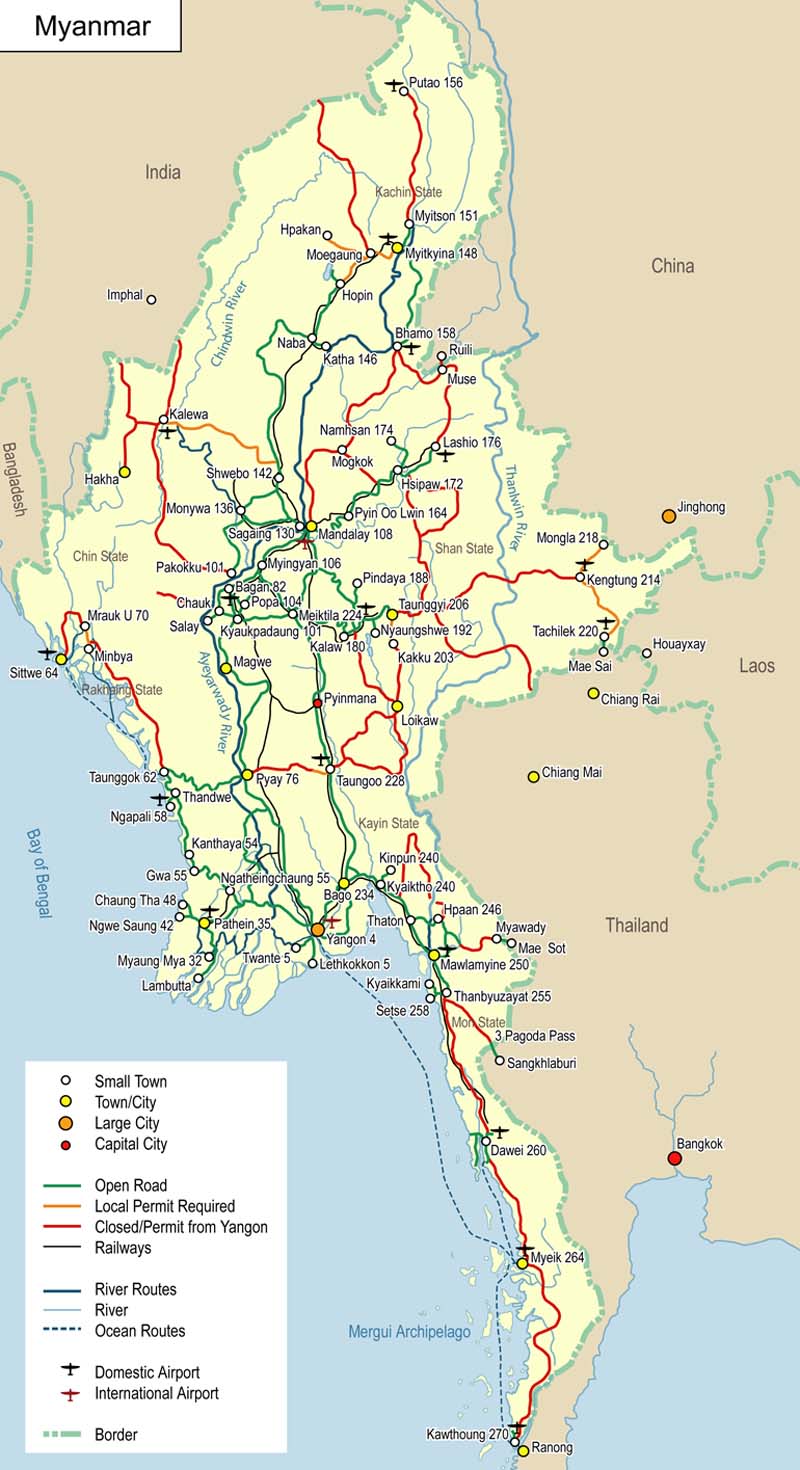 MYANMAR - GEOGRAPHICAL MAPS OF MYANMAR ~ Klima Naturali™