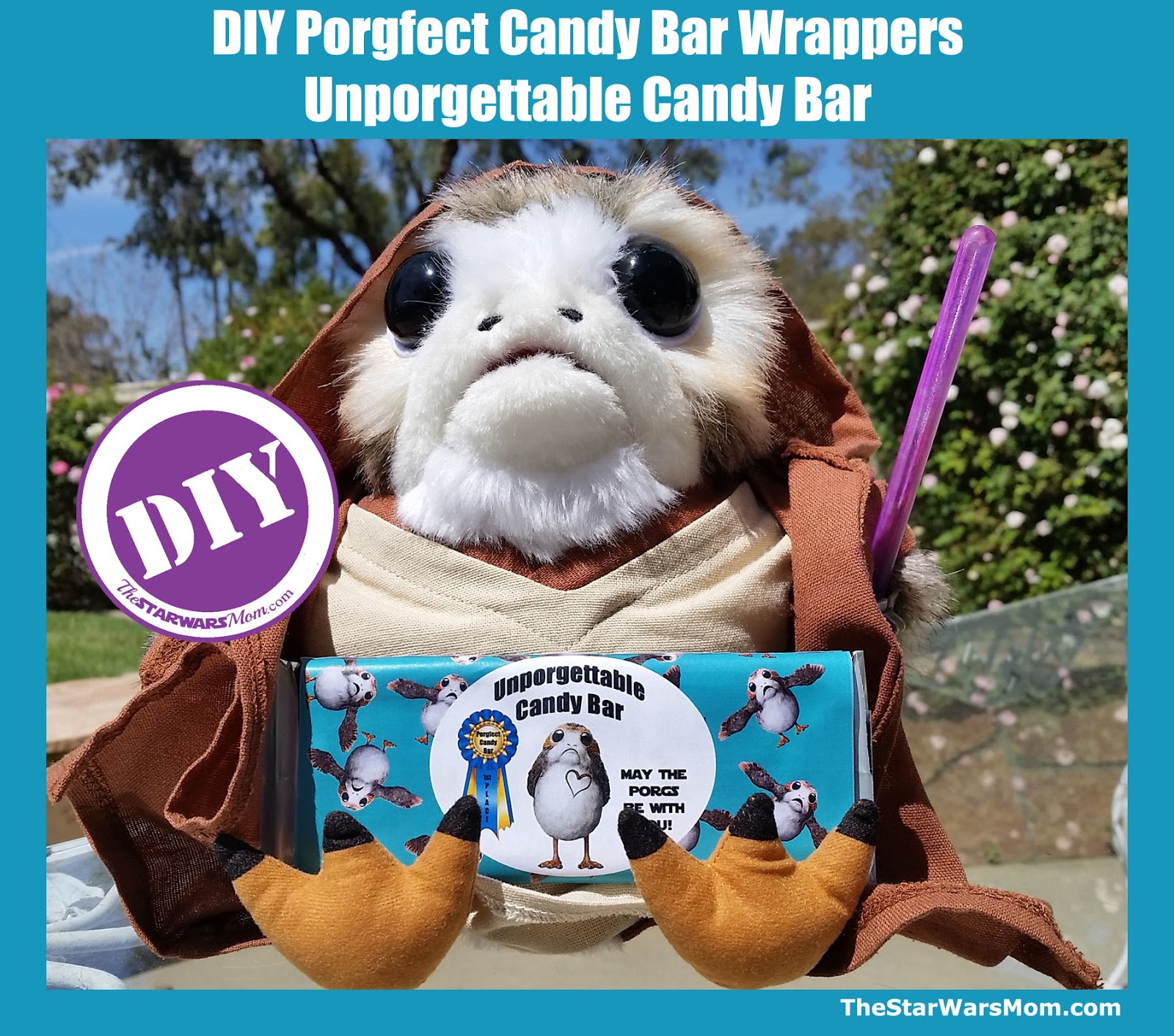DIY Porg Candy Bar Wrapper - Star Wars Porgs Party - The Star Wars Mom ...