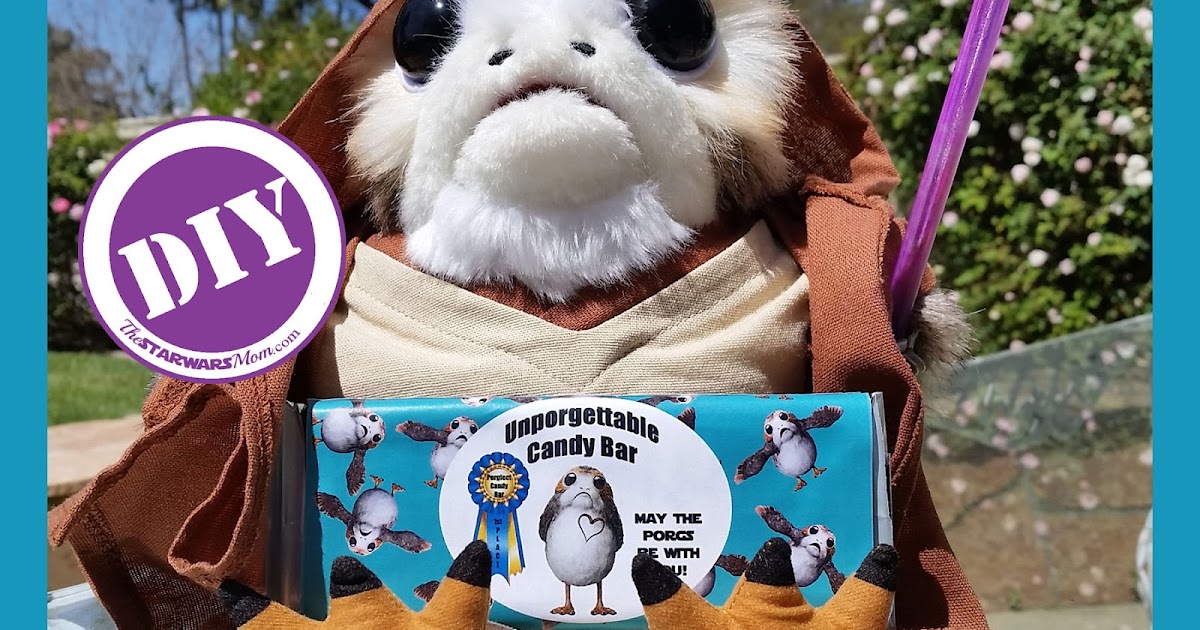 DIY Porg Candy Bar Wrapper - Star Wars Porgs Party - The Star Wars Mom ...