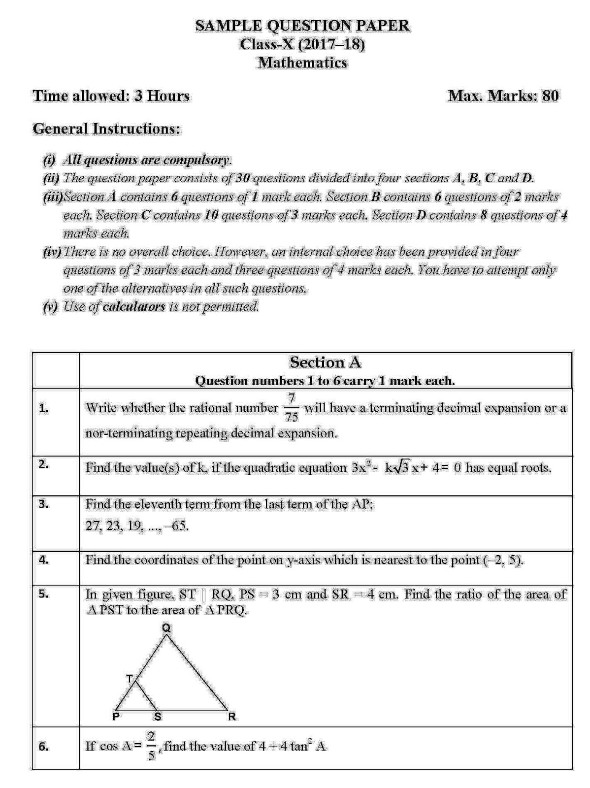 Maths4all Class X Mathematics SAMPLE PAPER CBSE 2017 2018 maths4all-class-x-mathematics-sample-paper-cbse-2017-2018