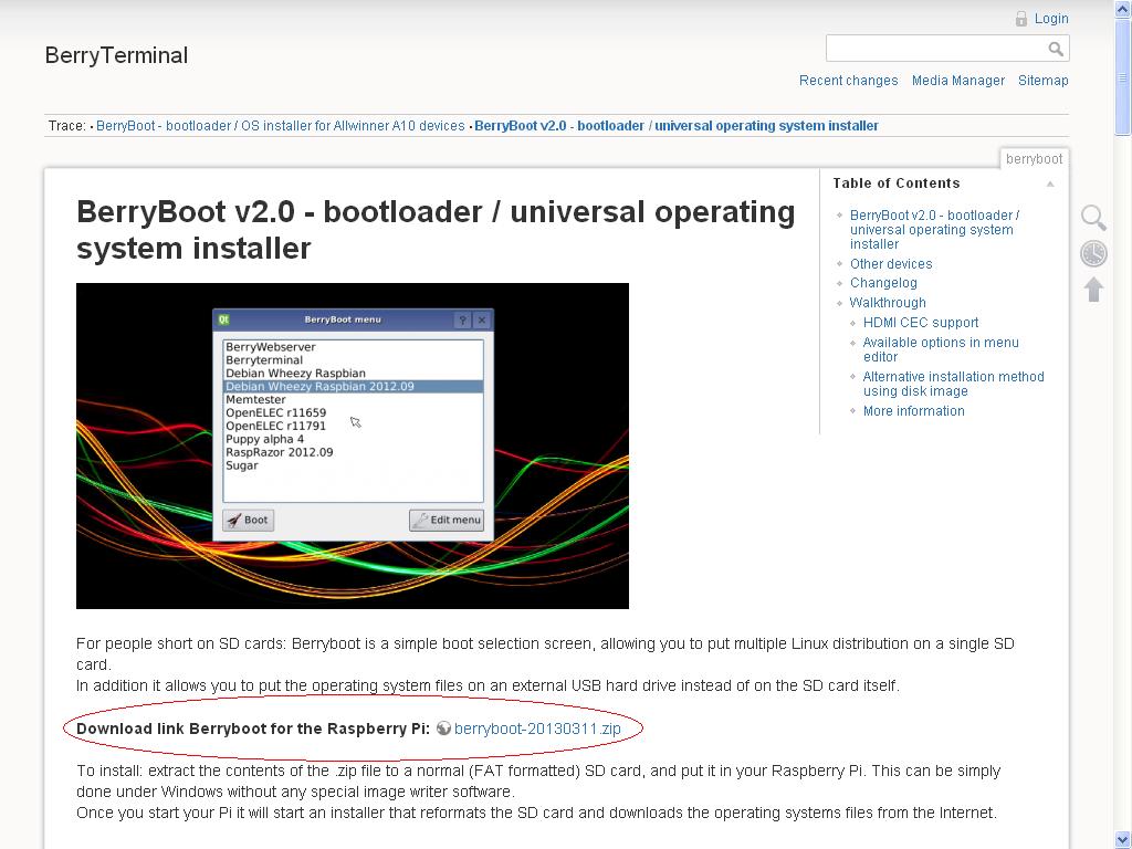 Raspberry Pi Alvaro y Yi: Instalar Berryboot