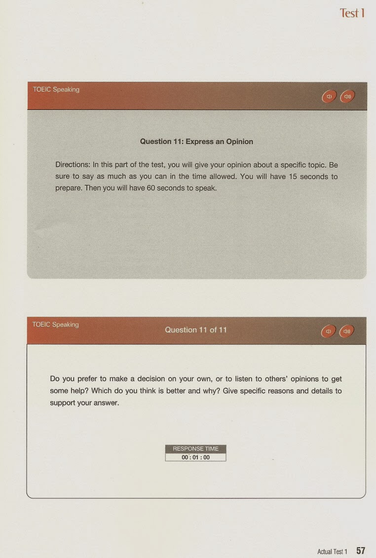 TOEIC: speaking practice set 1