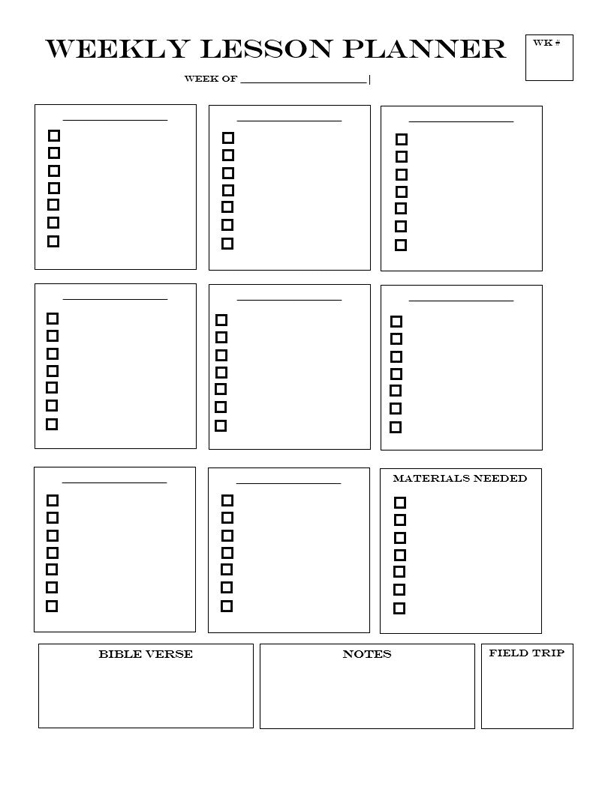 Lesson planning box printable | Lesson planner, Homeschool lesson, Lesson