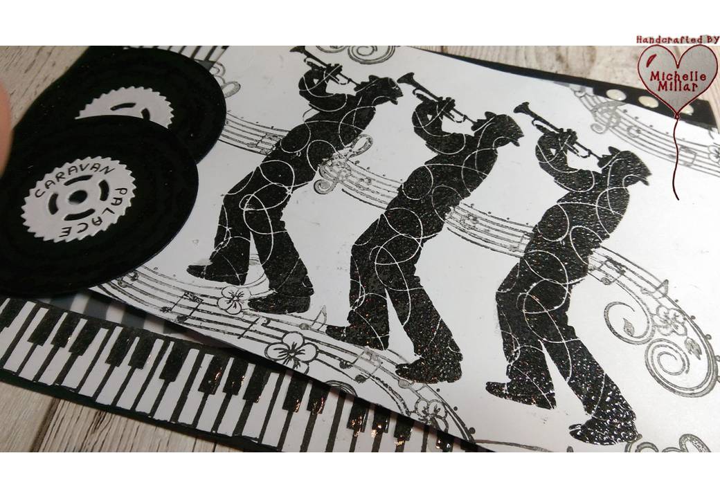 Shine Bright and Create: Monochrome Mens Music Birthday Card