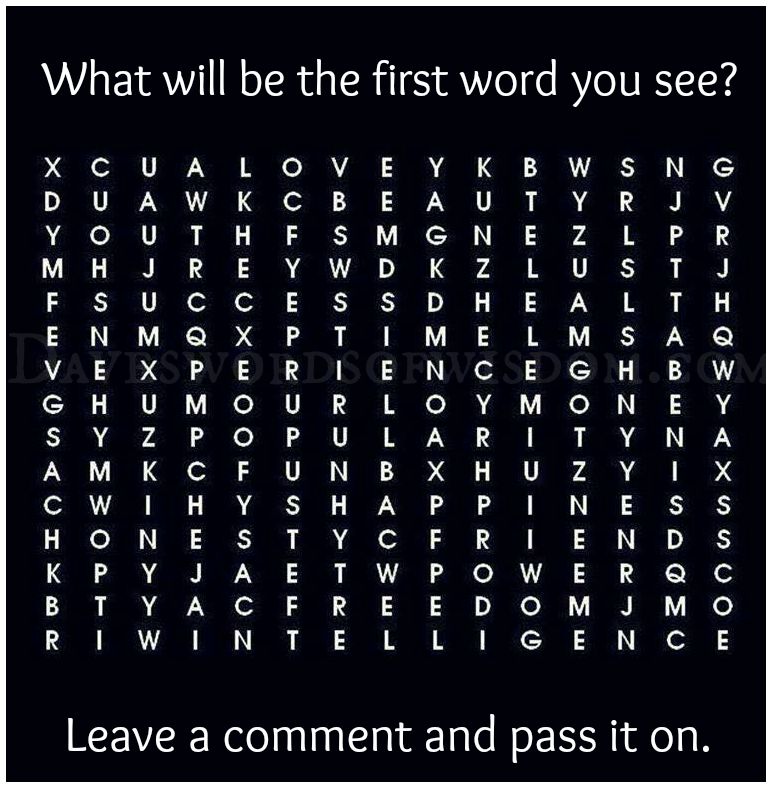 Daveswordsofwisdom.com: What's the first word you see when you click on ...