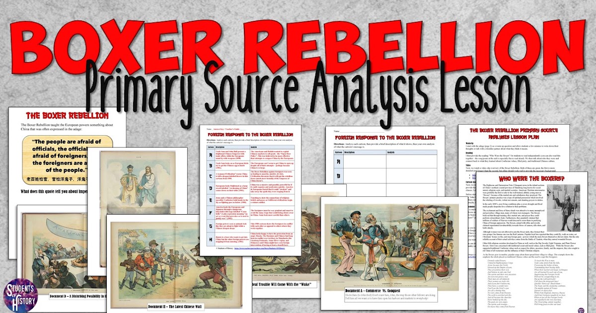 Students of History: Boxer Rebellion in China Activity