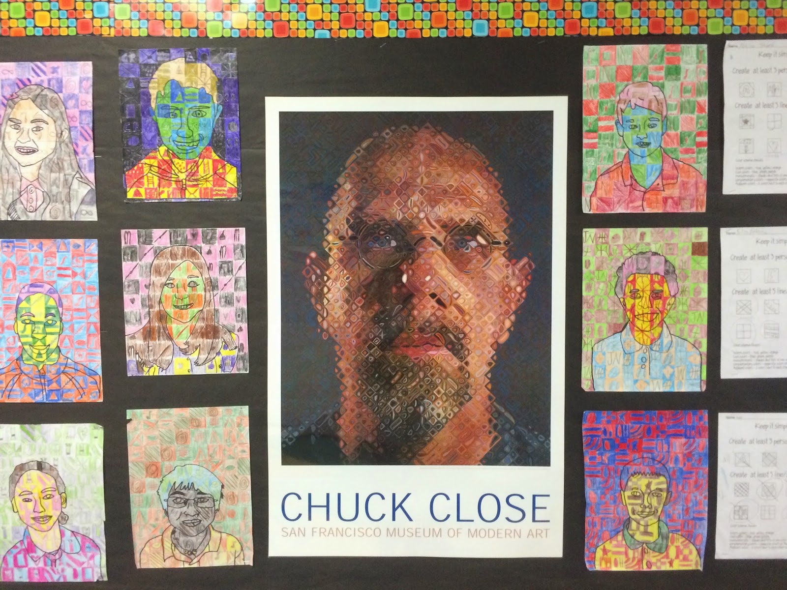 The Teacher with a Ponytail: Chuck Close, Math in the Art Room