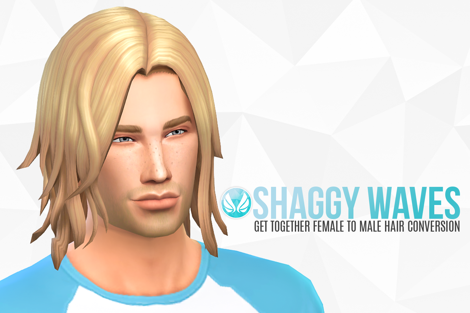 Simsational Designs: Shaggy Waves - GT Female to Male Hair Conversion