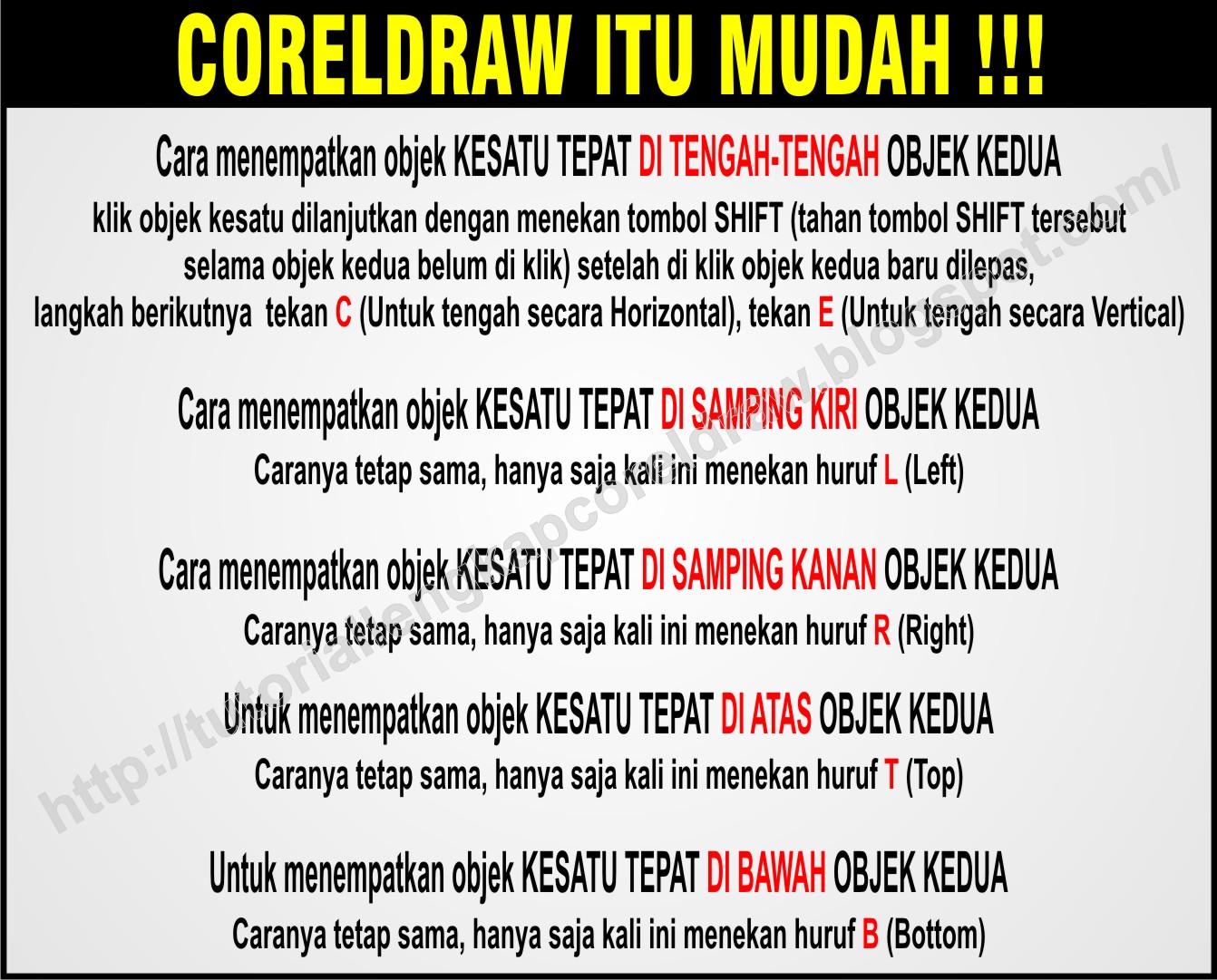 Cara Memposisikan Objek Tepat Ditengah Halaman Gambar Pada Corel ...