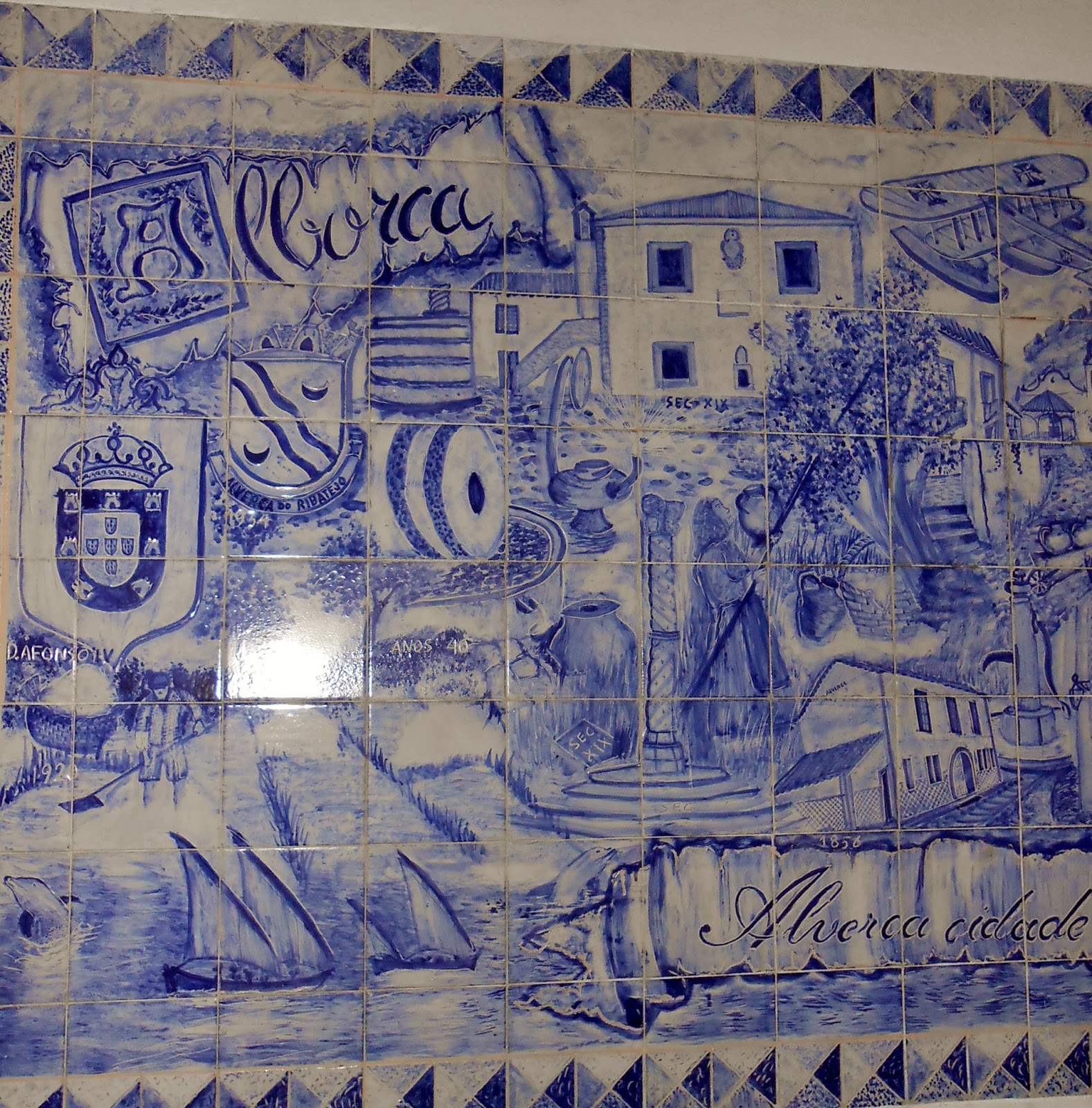 Viajar e descobrir: Portugal - Alverca do Ribatejo - Painel de azulejos ...