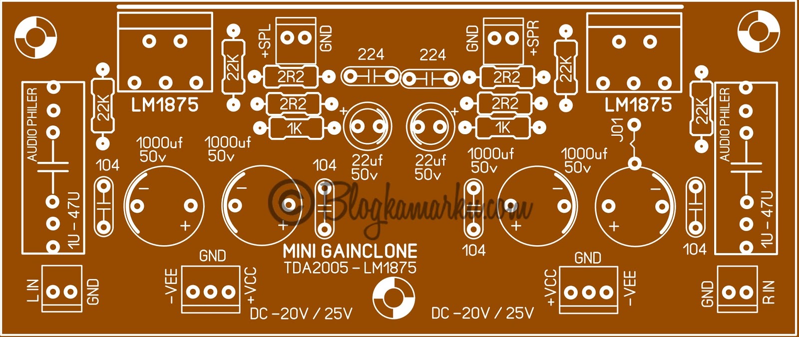 Membuat Power Mini amplifier Gain Clone dengan LM1875 dan TDA 2005 ...