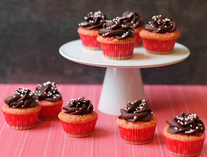love, laurie: mini cherry cupcakes with chocolate cherry frosting