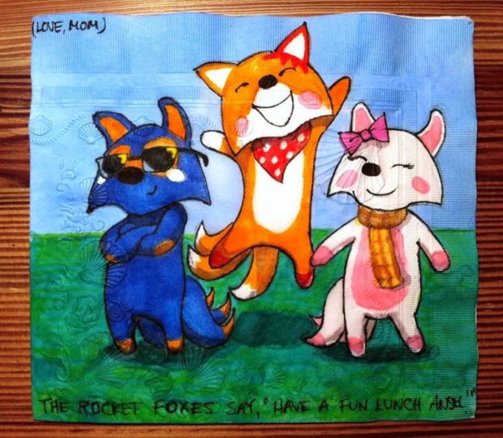 Mail2Day: A Mom Creates Daily Napkin Art for her Kids Lunchtime (32 pics)