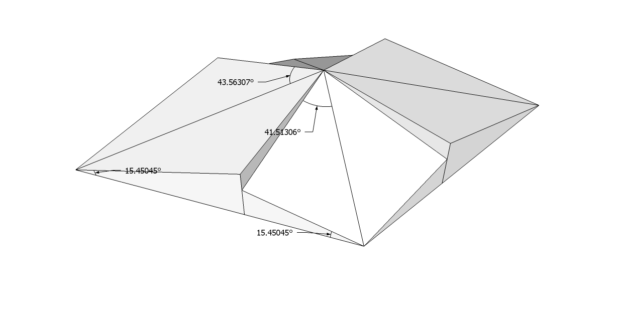 Roof Framing Geometry: Golden Rhombus Parallelogram Roof #4