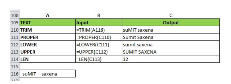 Teacher S Corner First Five Text Functions Proper Upper Lower Len Trim