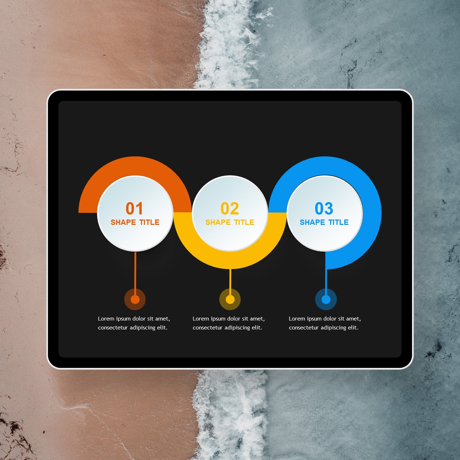 Wave Point Three Step PowerPoint Templates - PowerPoint Free