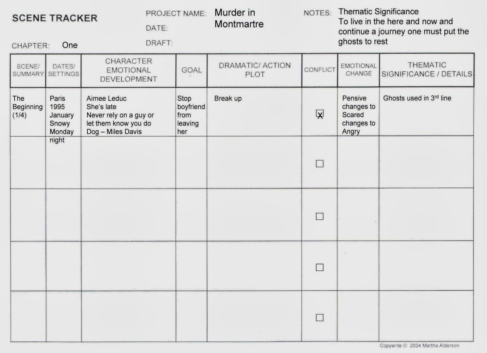 Track Your Scenes on a Scene Tracker - Martha Alderson