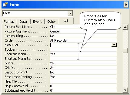 Form Menu Bars and Toolbars ~ LEARN MS-ACCESS TIPS AND TRICKS