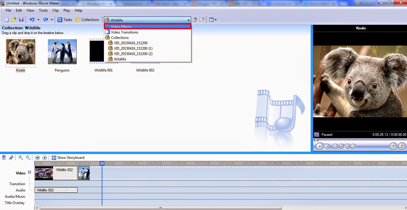 मेरा कुरा : Your very own movie studio, Windows movie maker