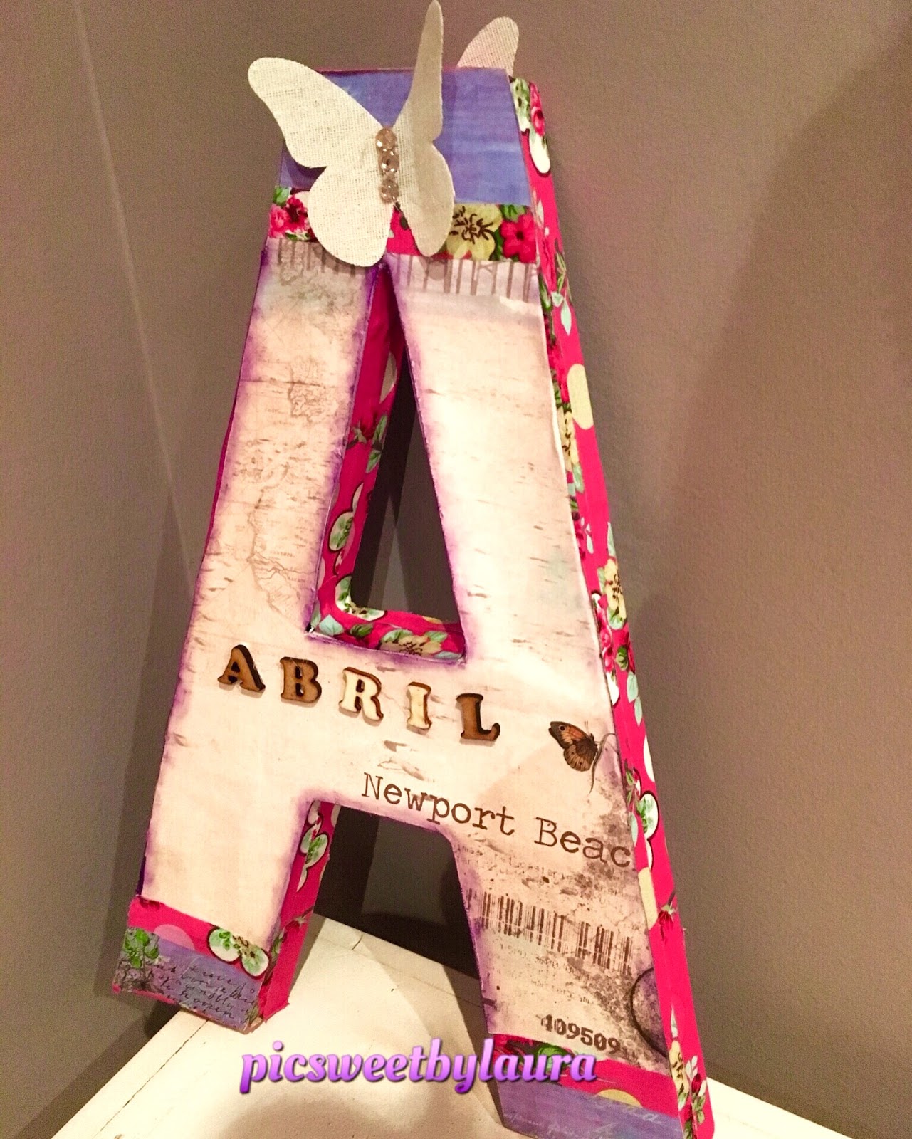 SWEETPIC by Laura: DECORAR UNA LETRA DE CARTÓN EN 3 SENCILLOS PASOS