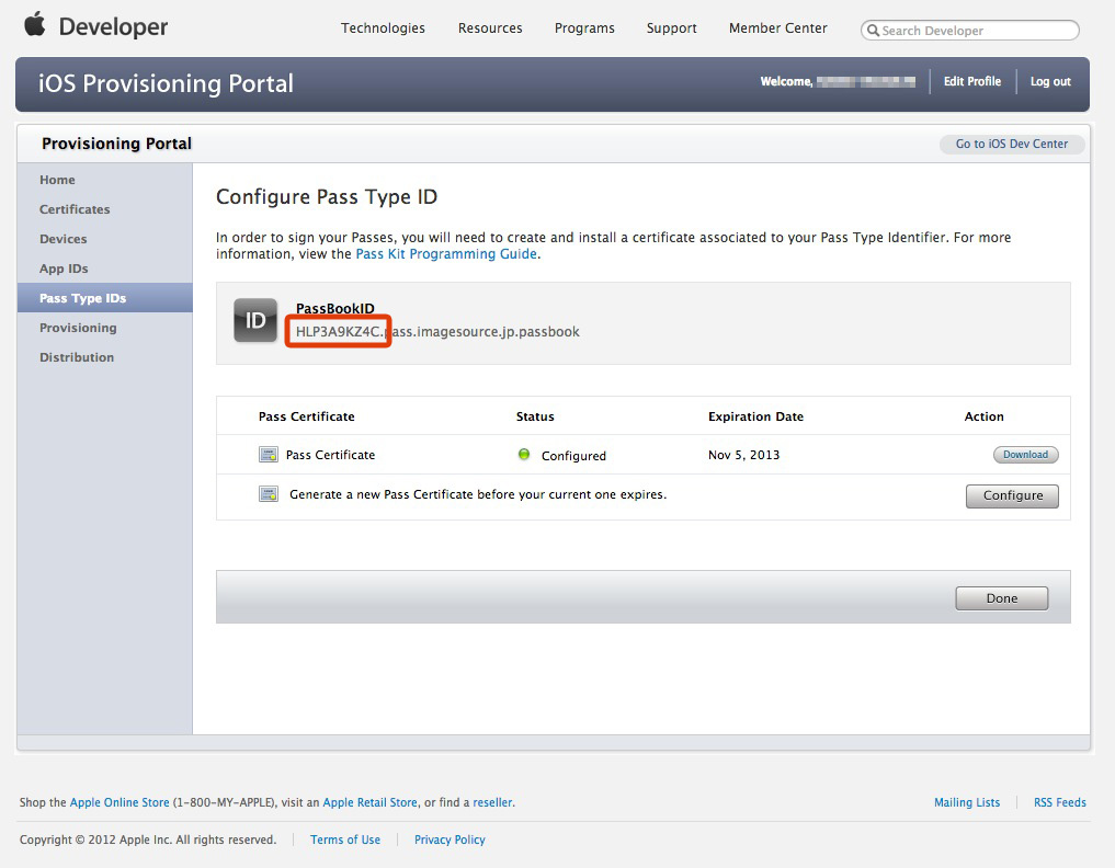 WEB制作者のメモ: PassBook生成PHPライブラリー PHP-PKPassの使い方 〜準備編〜